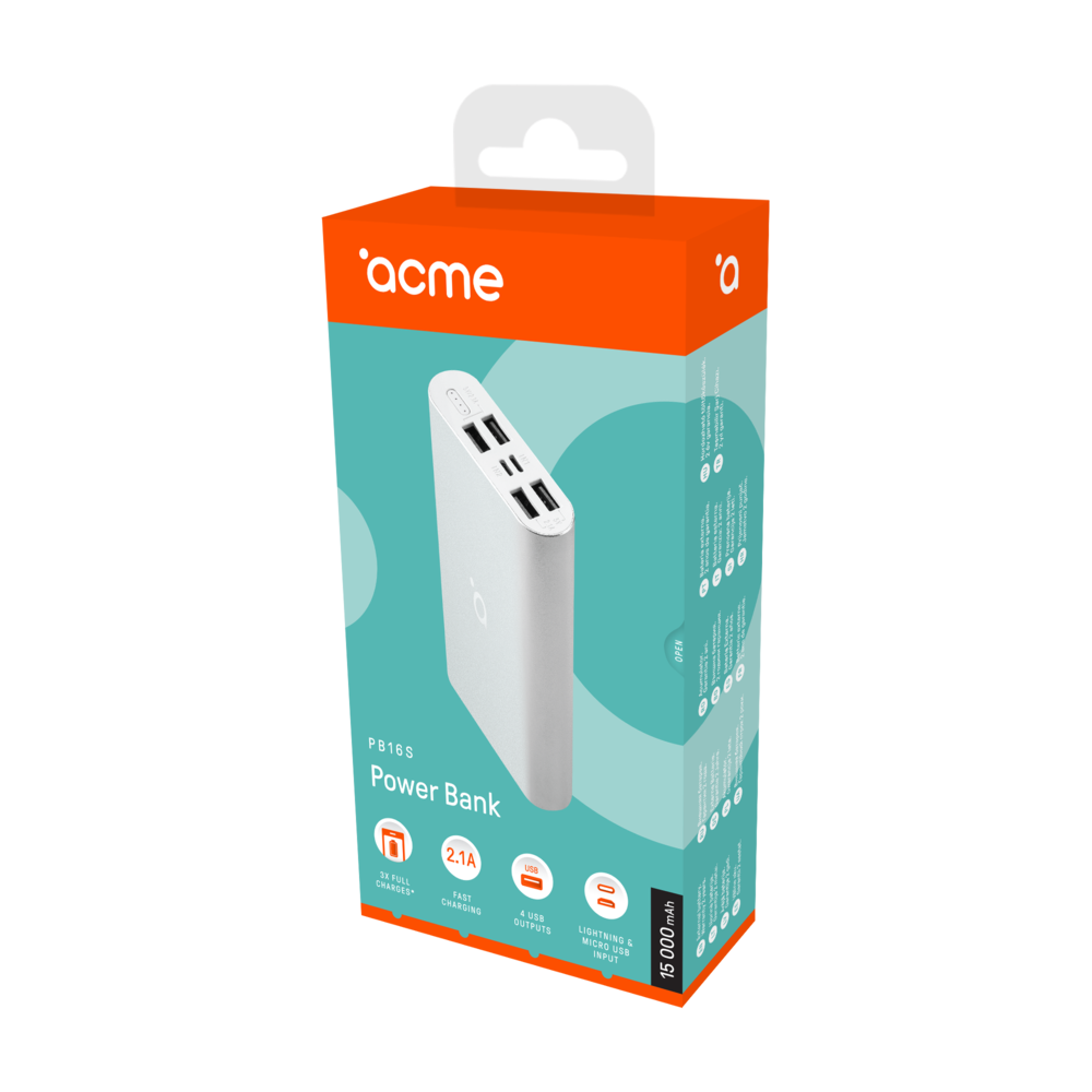Acme Ārējais akumulators (power bank) PB16S :: Ārējie akumulatori ...